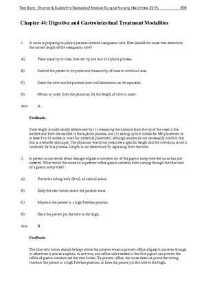 Chapter 50 questions 46 - Chapter 50 1- Gastritis Inflammation in the ...
