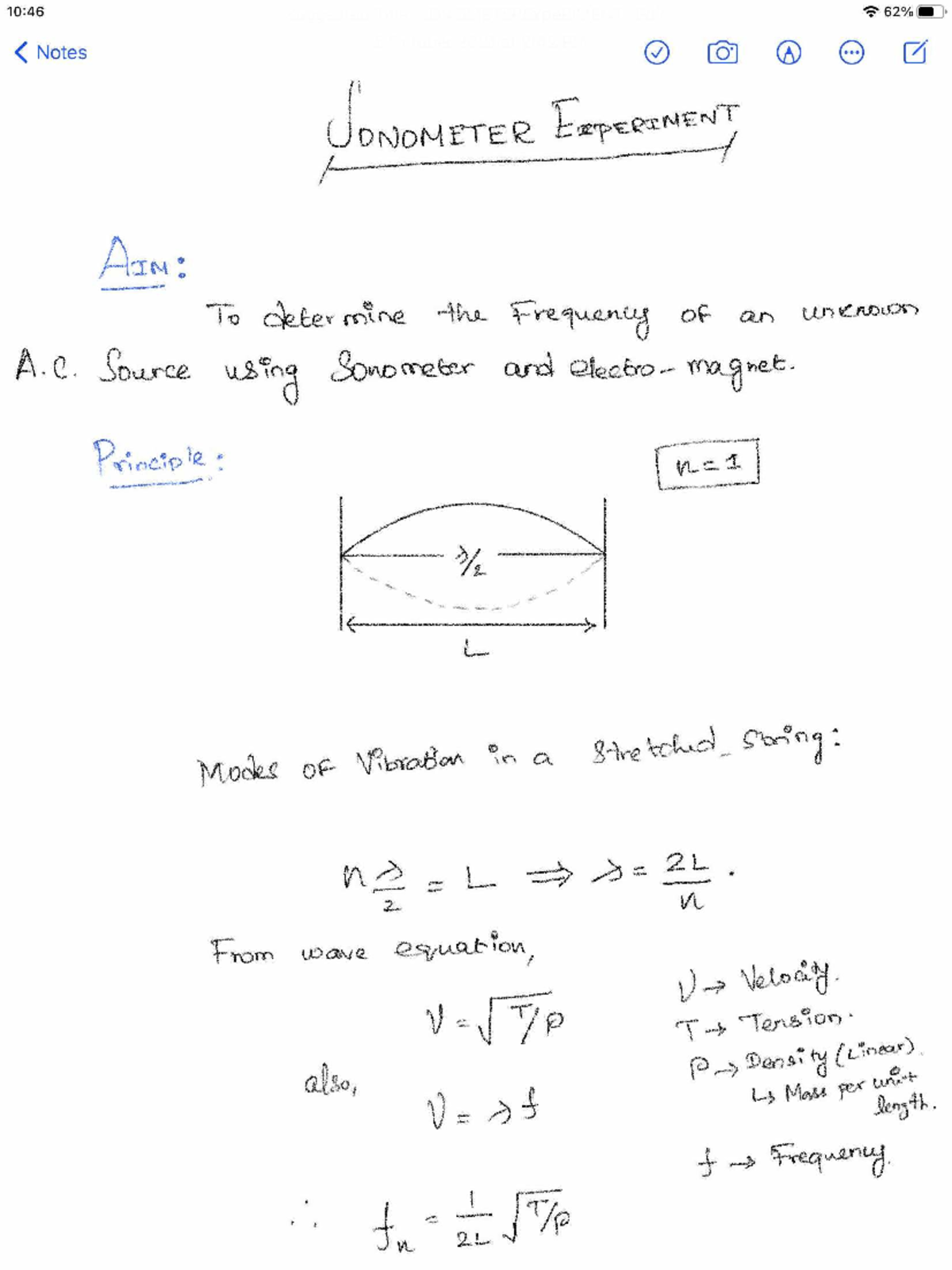 Sonometer Experiment Manual: Determining A.C. Frequency - Studocu