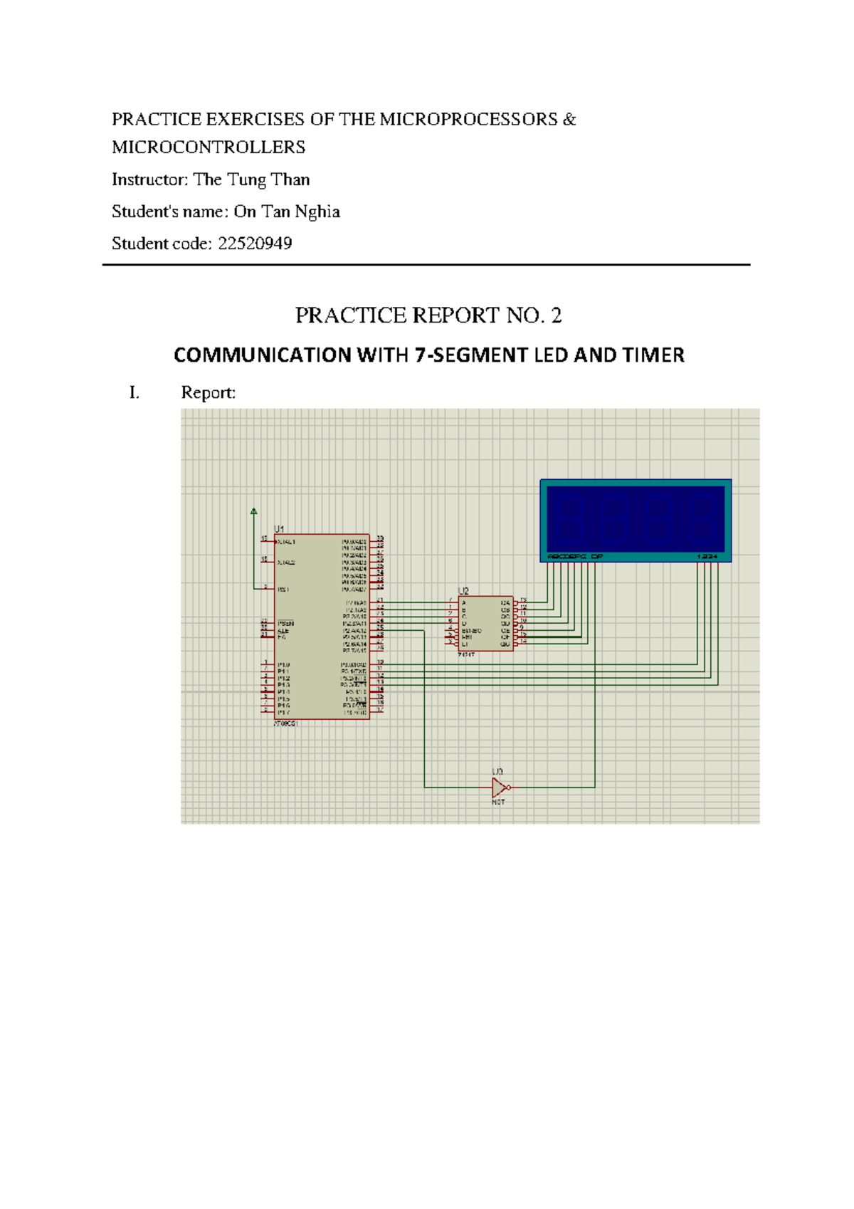 Lab 2: Communication with 7-Segment LED & Timer (8051 MCU) - Studocu