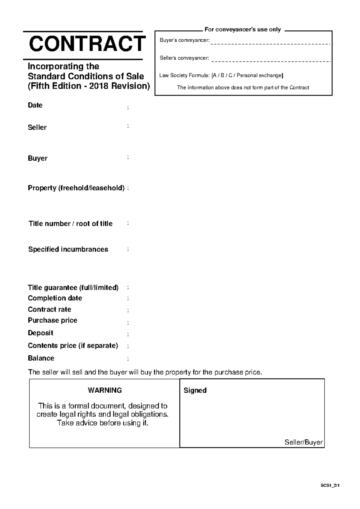 Contract Drafting Template: Standard Conditions of Sale SCS1_2 - Studocu