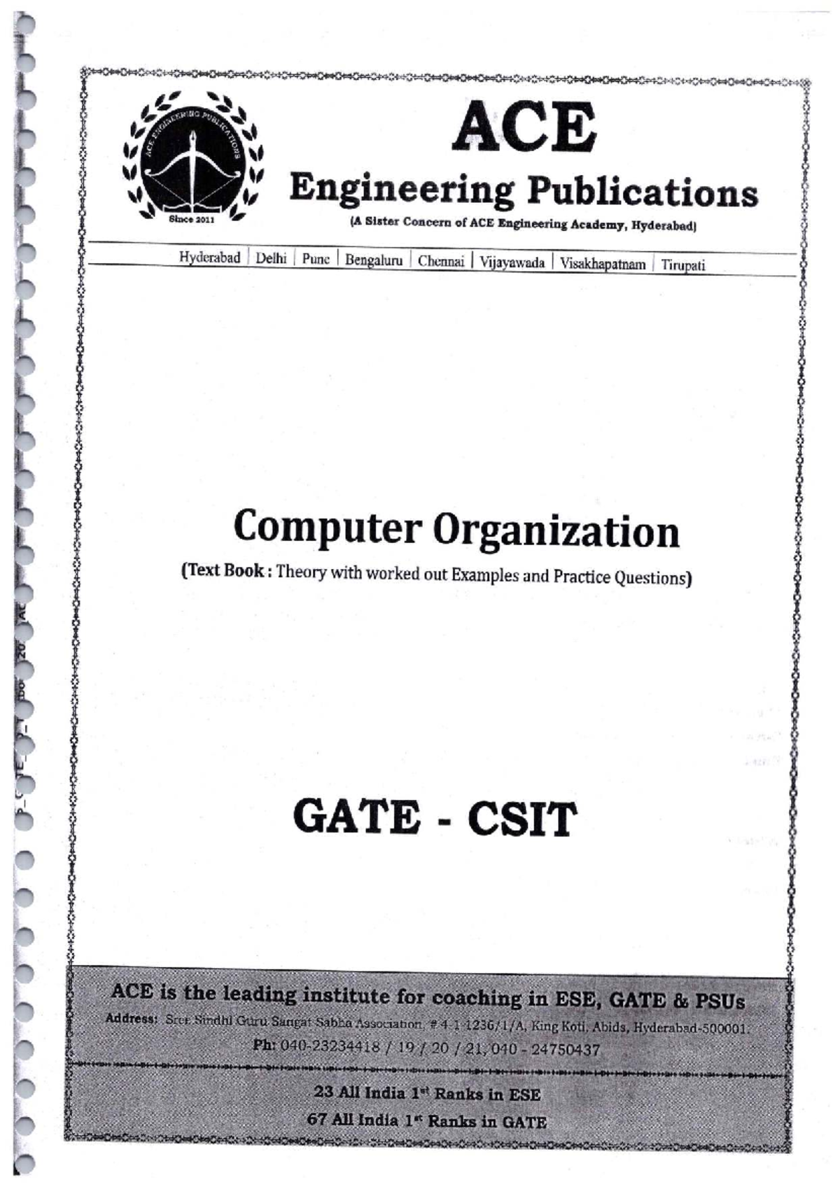 GATE CSIT Computer Organization Study Material and Practice Questions ...