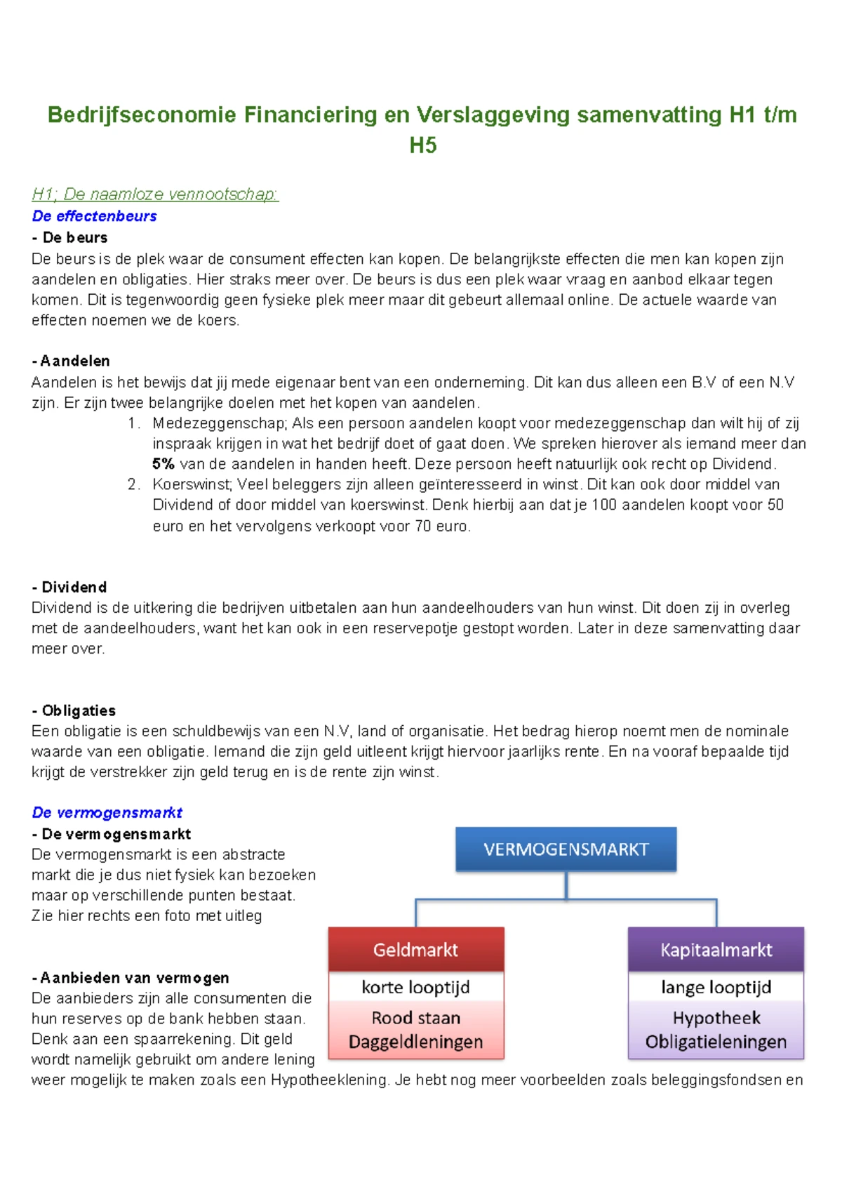 Bedrijfseconomie Formules en Uitleg voor Centraal Examen 2021 - Studeersnel