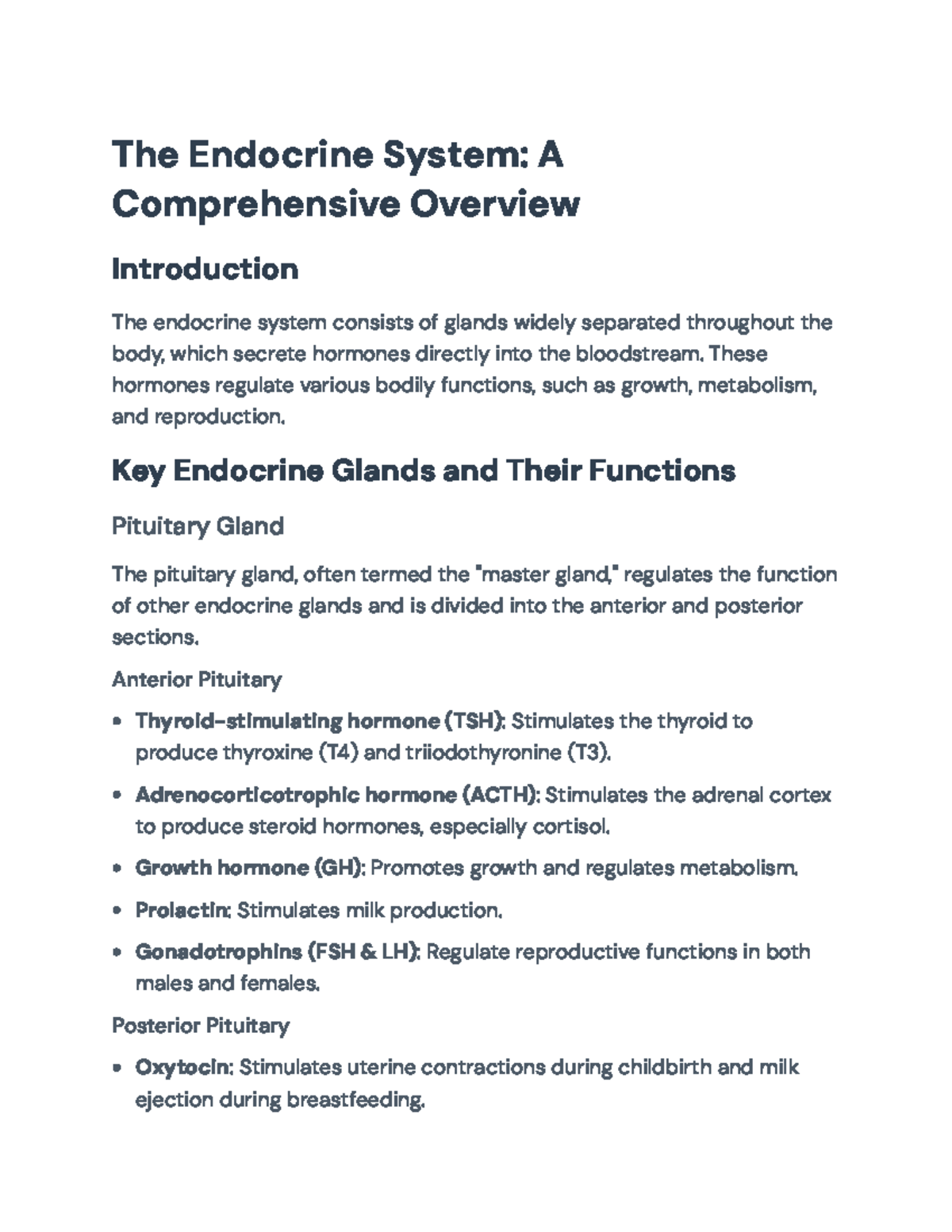 Endocrine System Overview: Functions, Glands & Hormones - BIO101 - The ...