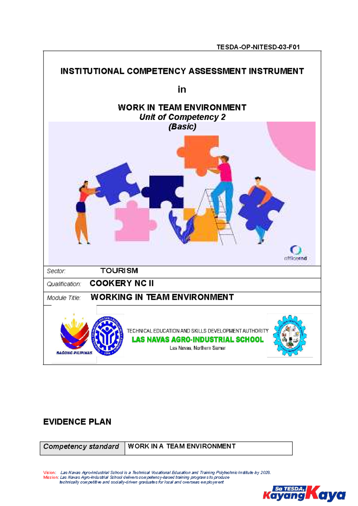 WORK IN TEAM ENVIRONMENT Assessment Instrument (Basic 2 065517) - Studocu