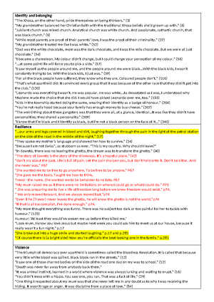 BORN A CRIME TREVOR NOAH CHAPTER RESOURCE BOOKLET: QUOTES & THEMES ...