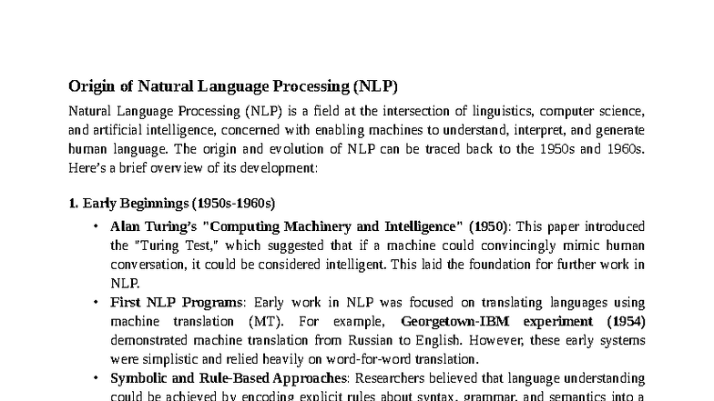 NLP UNIT 1-2-3 - anna university - Origin of Natural Language ...