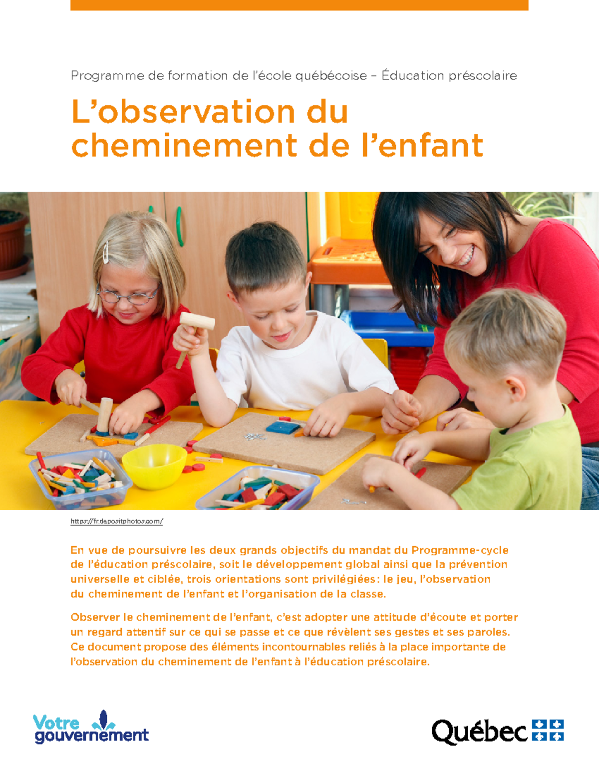 Observation-prescolaire - Programme de formation de l’école québécoise ...