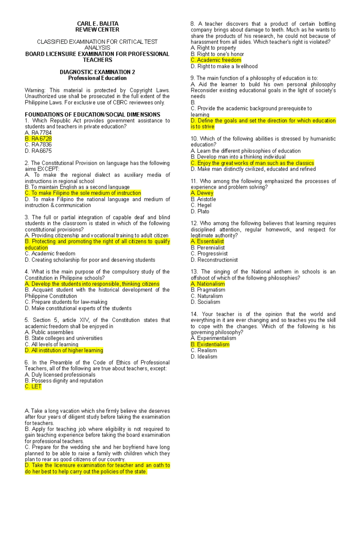 LET Review Drills: General Education Social Studies & Life of Rizal ...