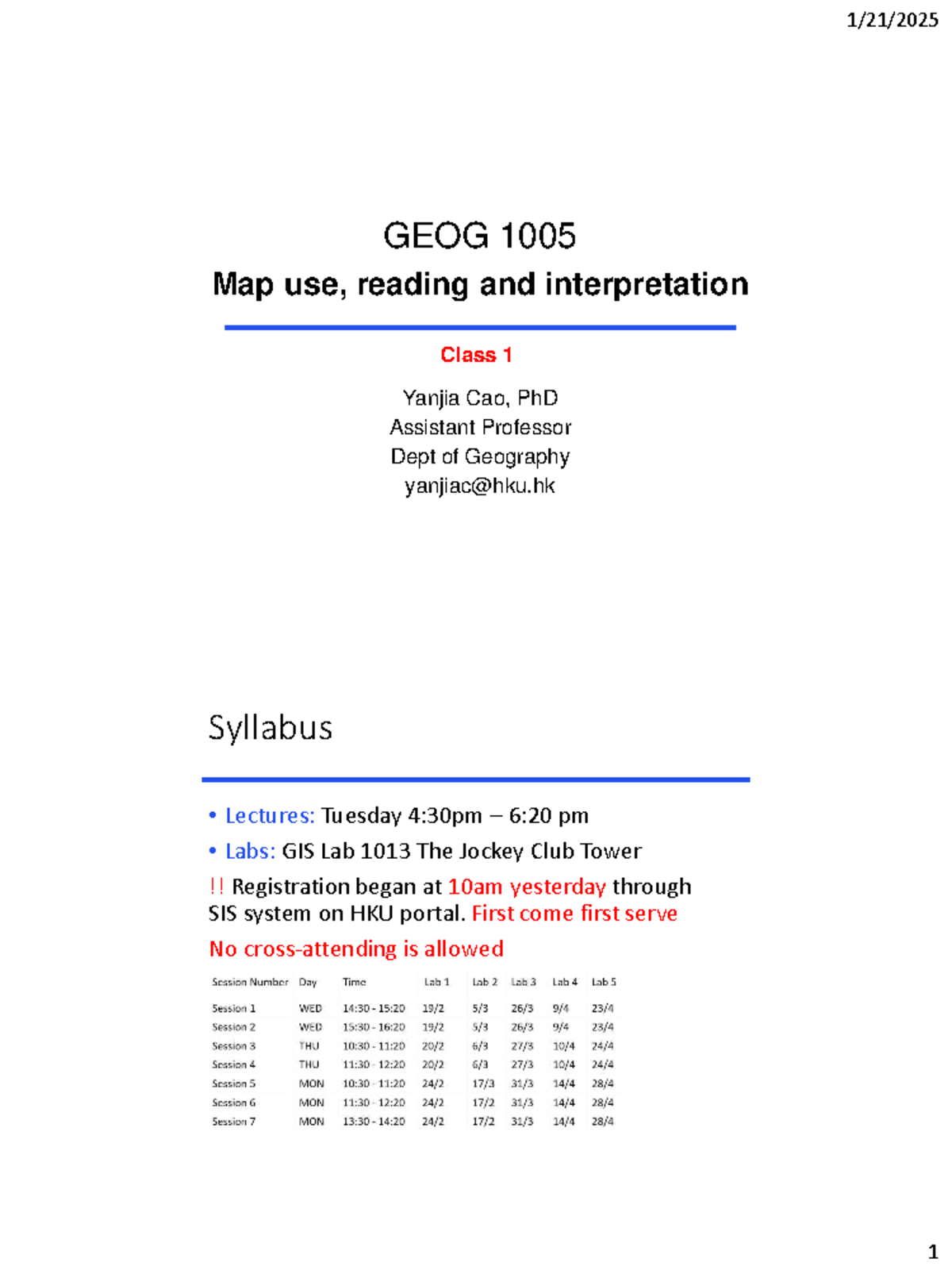 Geog 1005 Lecture 1: Introduction to mapping and map interpretation - Studocu