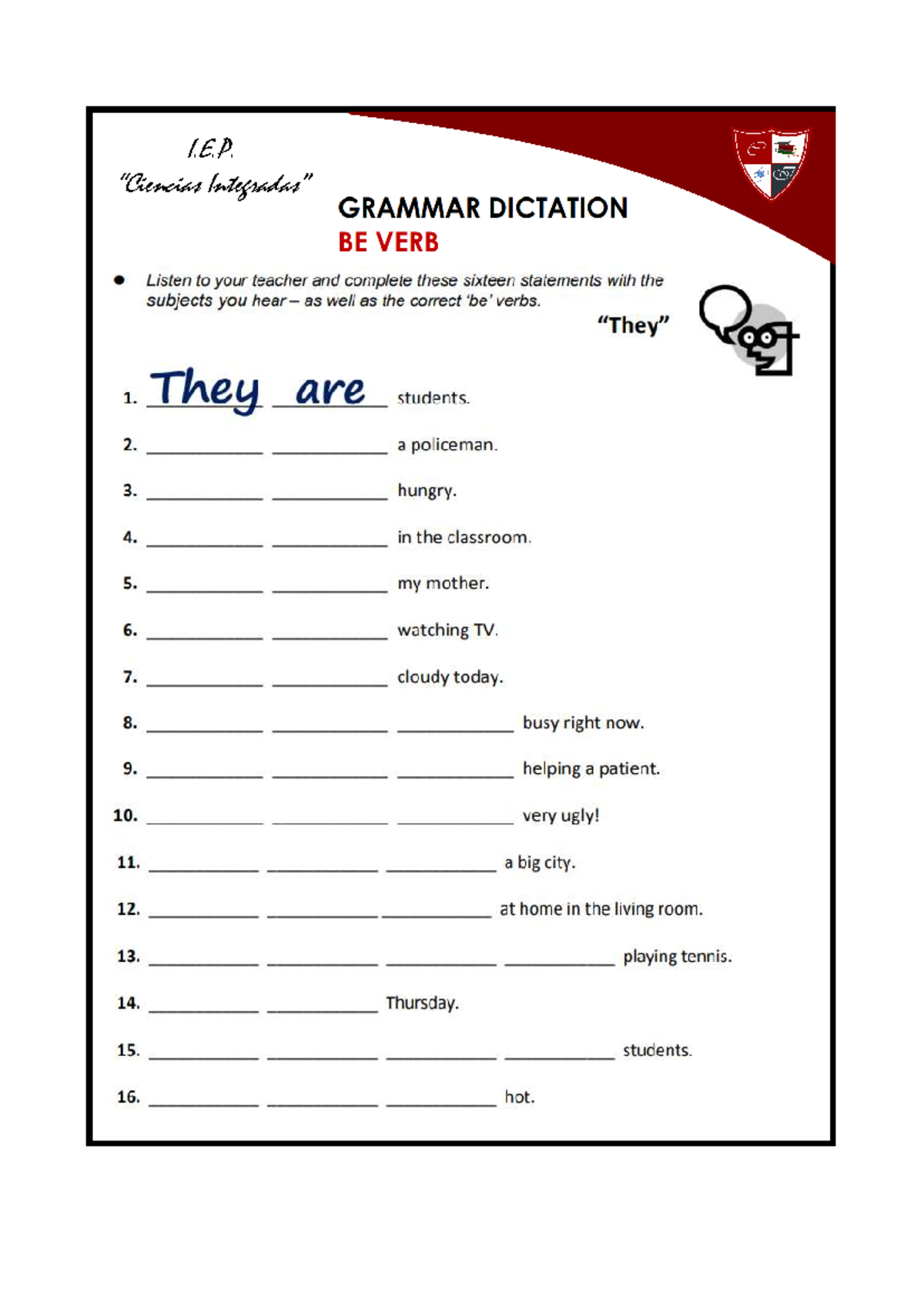 2DO AÑO-08: Grammar Dictation & Personal Pronouns Practice - Studocu