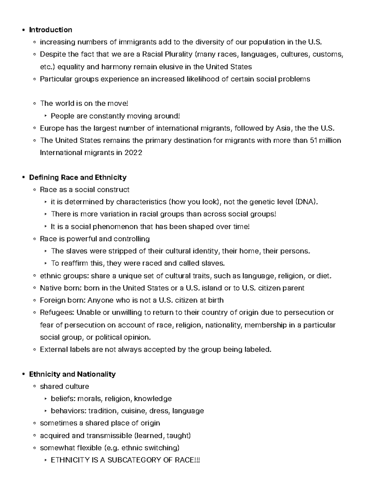 Race and Ethnicity: Understanding Diversity in the U.S. (Chapter 3 ...