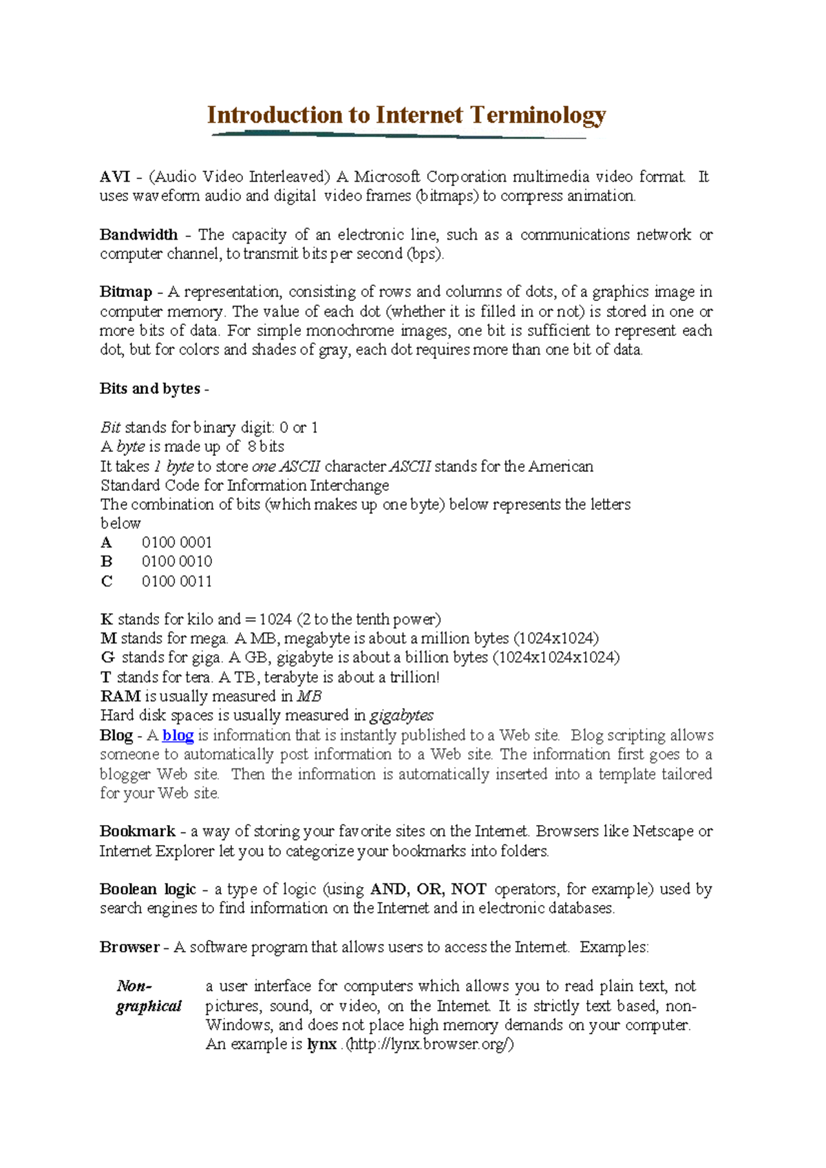 Introduction to Internet Terminology: Key Concepts and Definitions ...