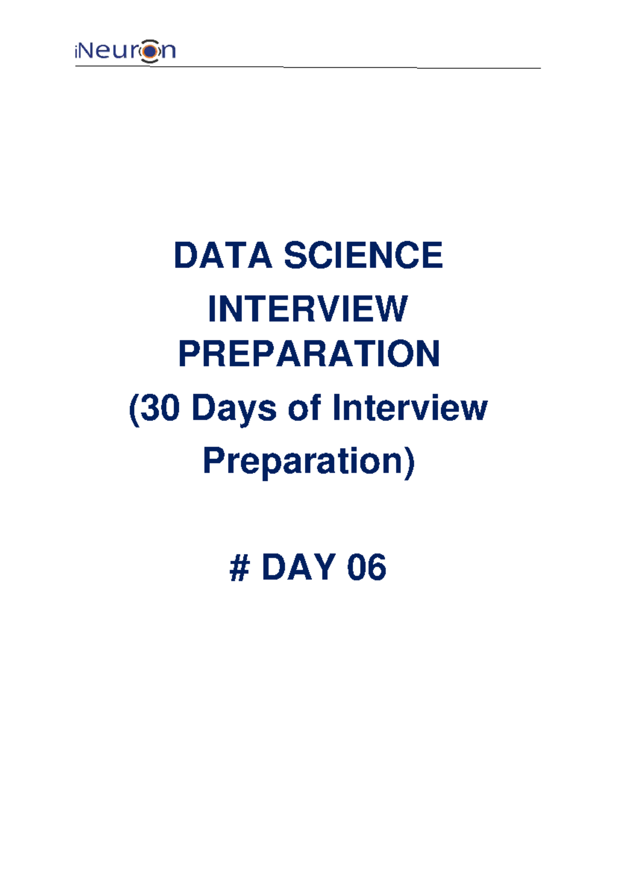 DATA SCIENCE INTERVIEW PREPARATION (DSC 101) - DAY 06: NLP & Forecasting - Studocu