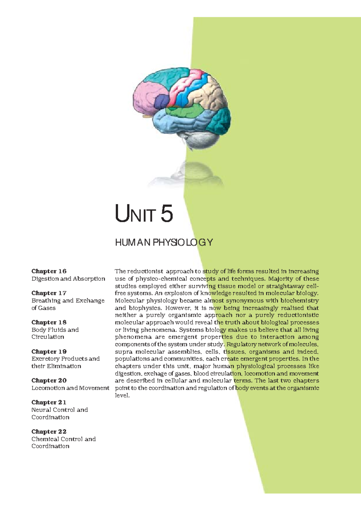 CH-16 - Biological Note - UNIT 5 The reductionist approach to study of ...
