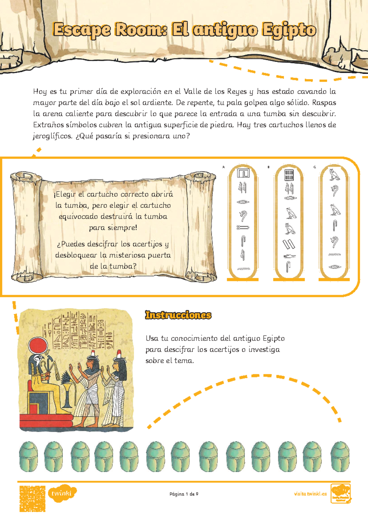 Escape Room: El Antiguo Egipto - Desafíos y Jeroglíficos - Studocu