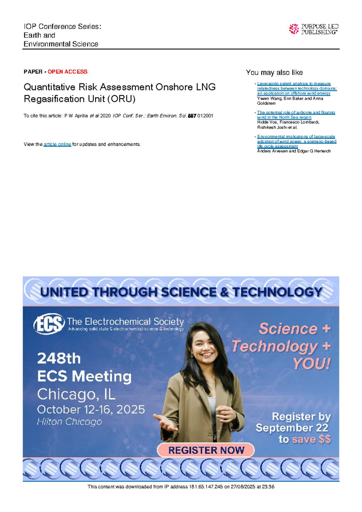 Quantitative Risk Assessment of Onshore LNG Regasification Unit (ORU ...