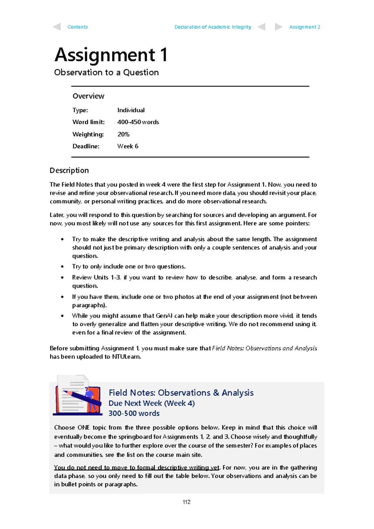 CC0001 - Summary of Assignment Requirements for Academic Integrity ...
