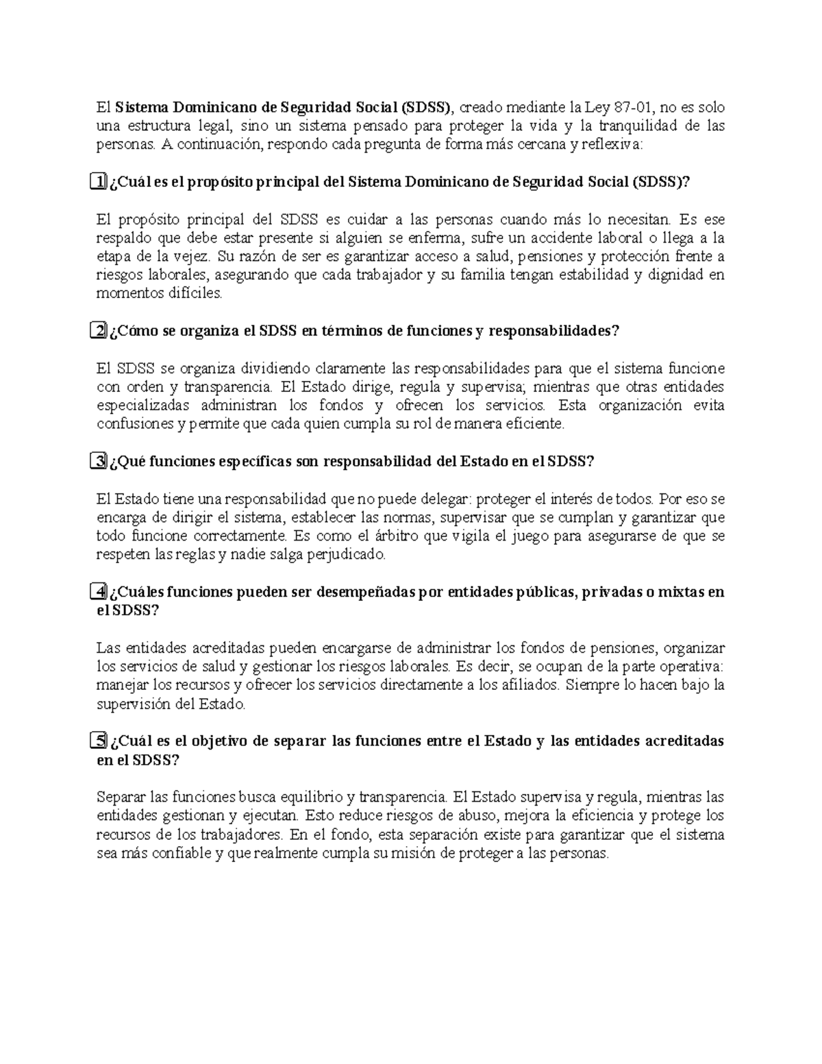 El SDSS: Estructura, Funciones y Objetivos de Protección Social - Studocu