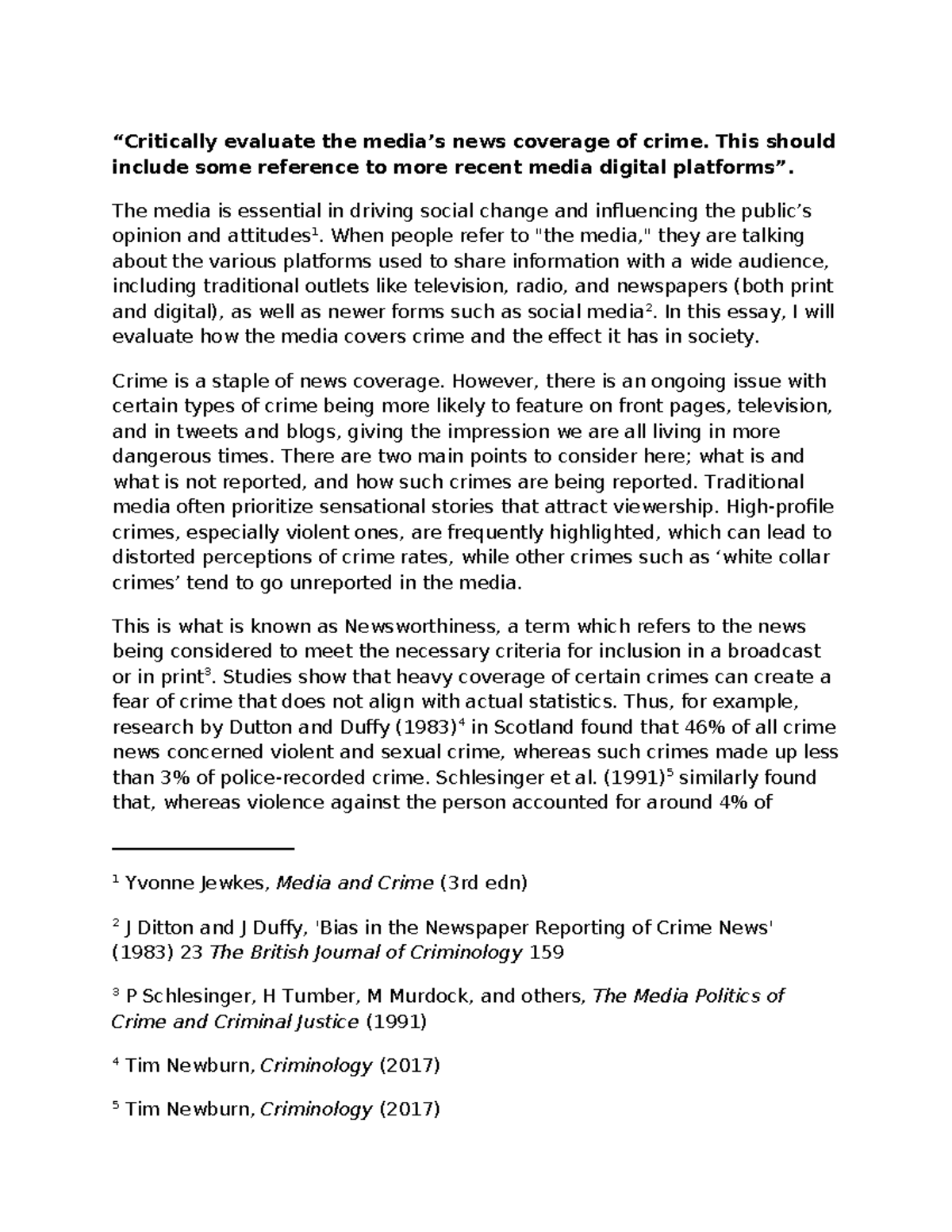 CCJ Practice Coursework: Evaluating Crime News Coverage and Media ...