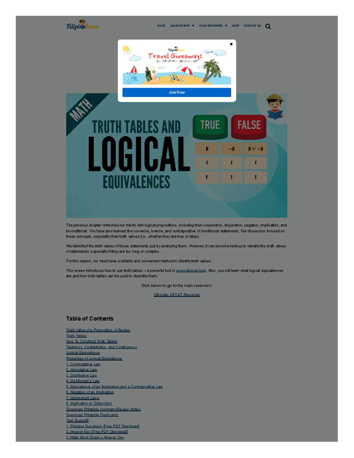 Filipiknow net logical equivalence truth table - HOME JUANDER HOW EXAM ...