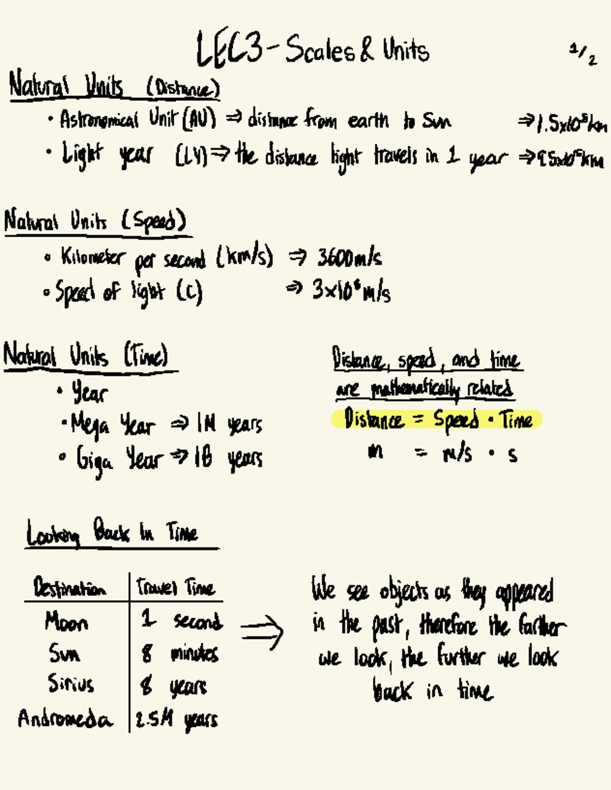 AST101 LEC03 - Understanding Distance and Time in Astronomy - Studocu