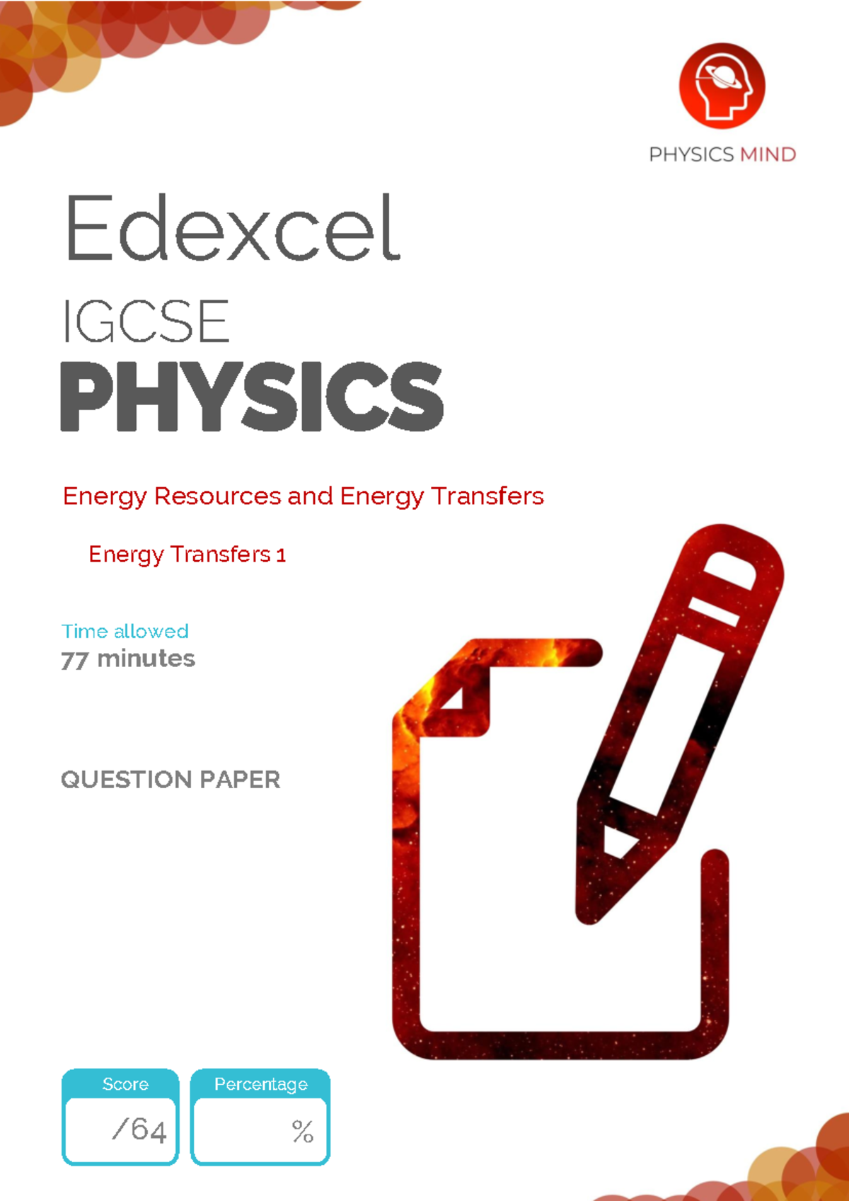 Energy Transfers IGCSE Physics Question Paper 1 - Studocu