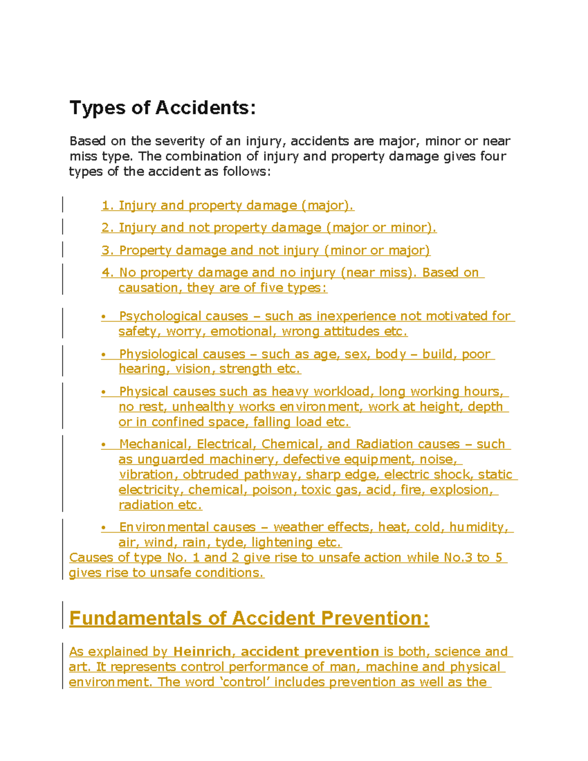 Types of Accidents - good - Types of Accidents: Based on the severity ...