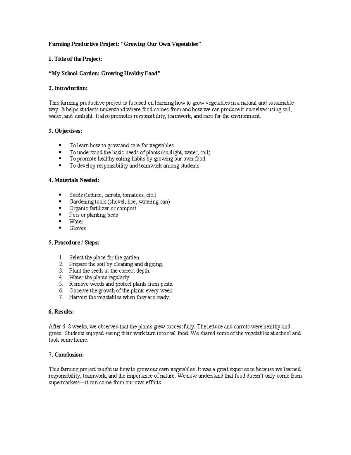 Farming Project: School Garden for Healthy Eating (FPP 101) - Studocu