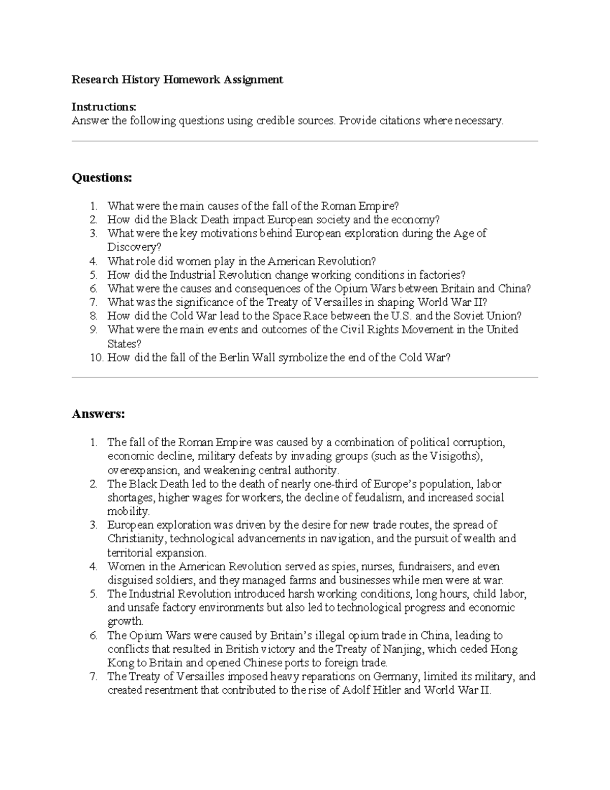 History 10:26 - Research Project - Research History Homework Assignment ...