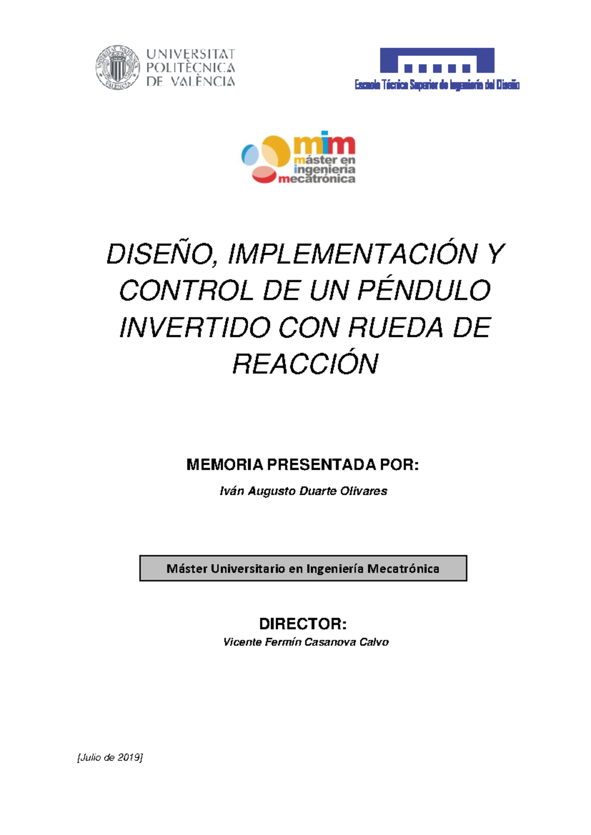 Duarte - Diseño y Control del Péndulo Invertido con Rueda de Reacción ...