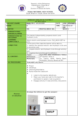 LP- Bunga NG Inggit - MALA-MASUSING BANGHAY ARALIN SA FILIPINO BAITANG ...