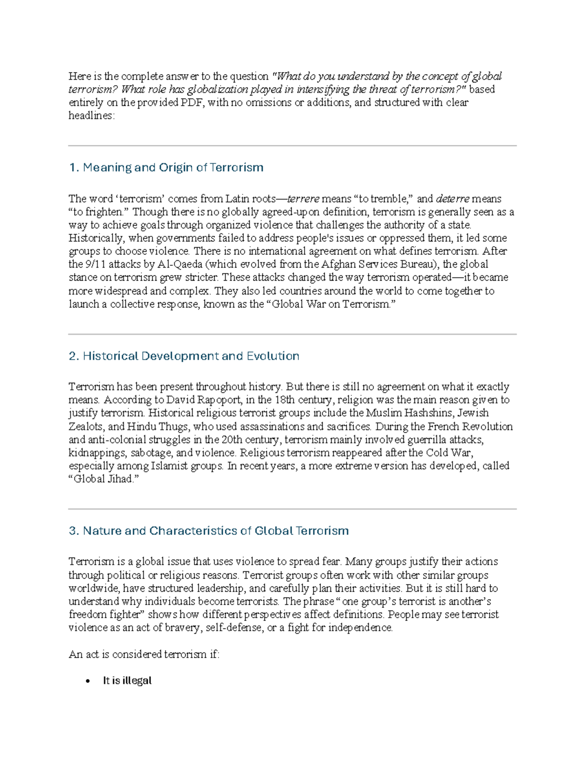 Global Terrorism: Understanding Its Nature, Causes, and Global Impact ...