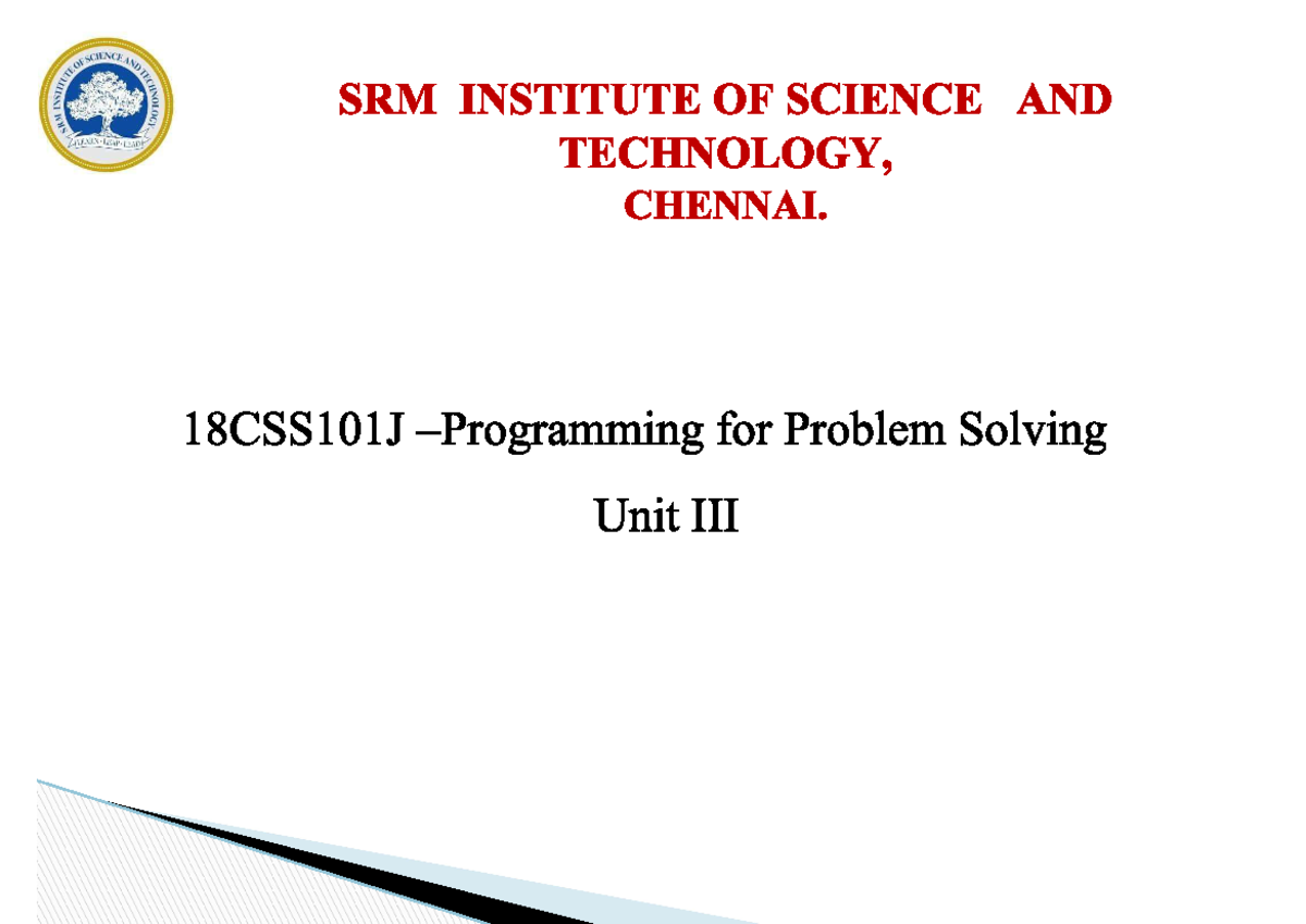 PPS 3 - Lecture Notes on String Functions & Basics in C Programming ...