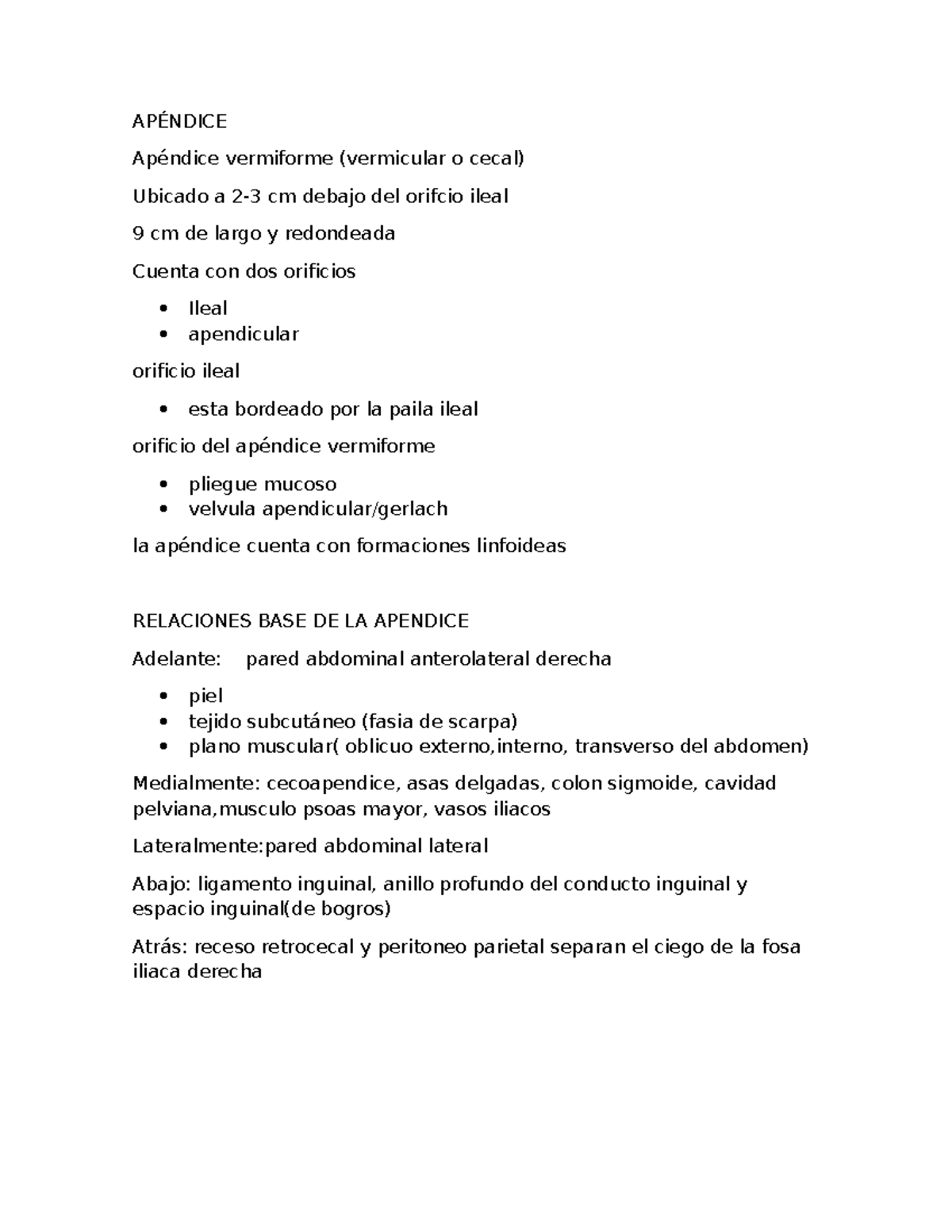 Anatomia ideas apendice - APÉNDICE Apéndice vermiforme (vermicular o ...