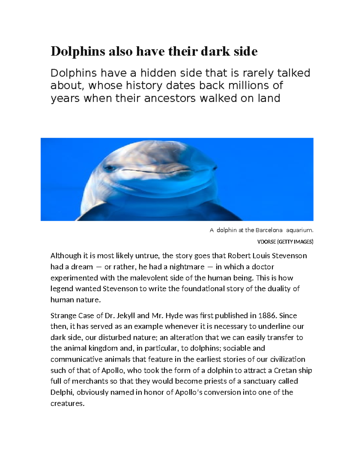 Dolphins also have their dark side - Dolphins also have their dark side ...