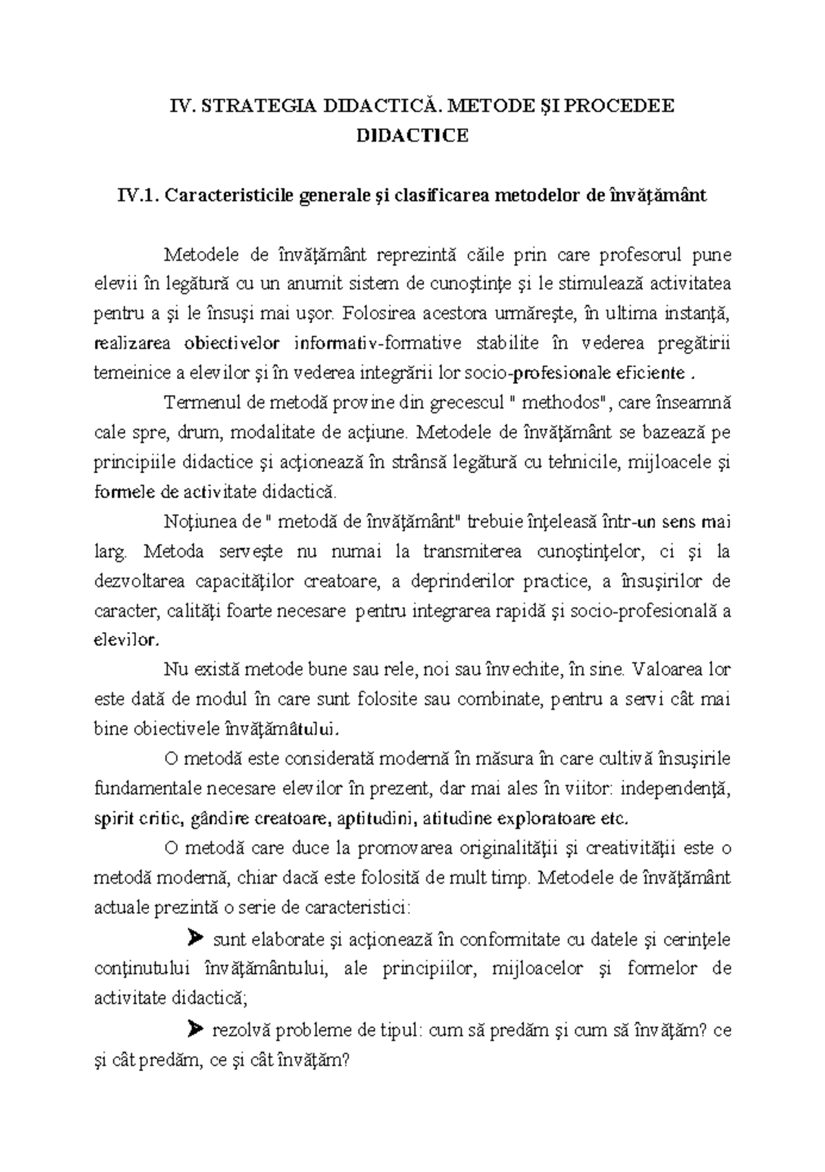 Metode de Învățământ: Tehnici și Strategii Didactice în Educație - Studocu