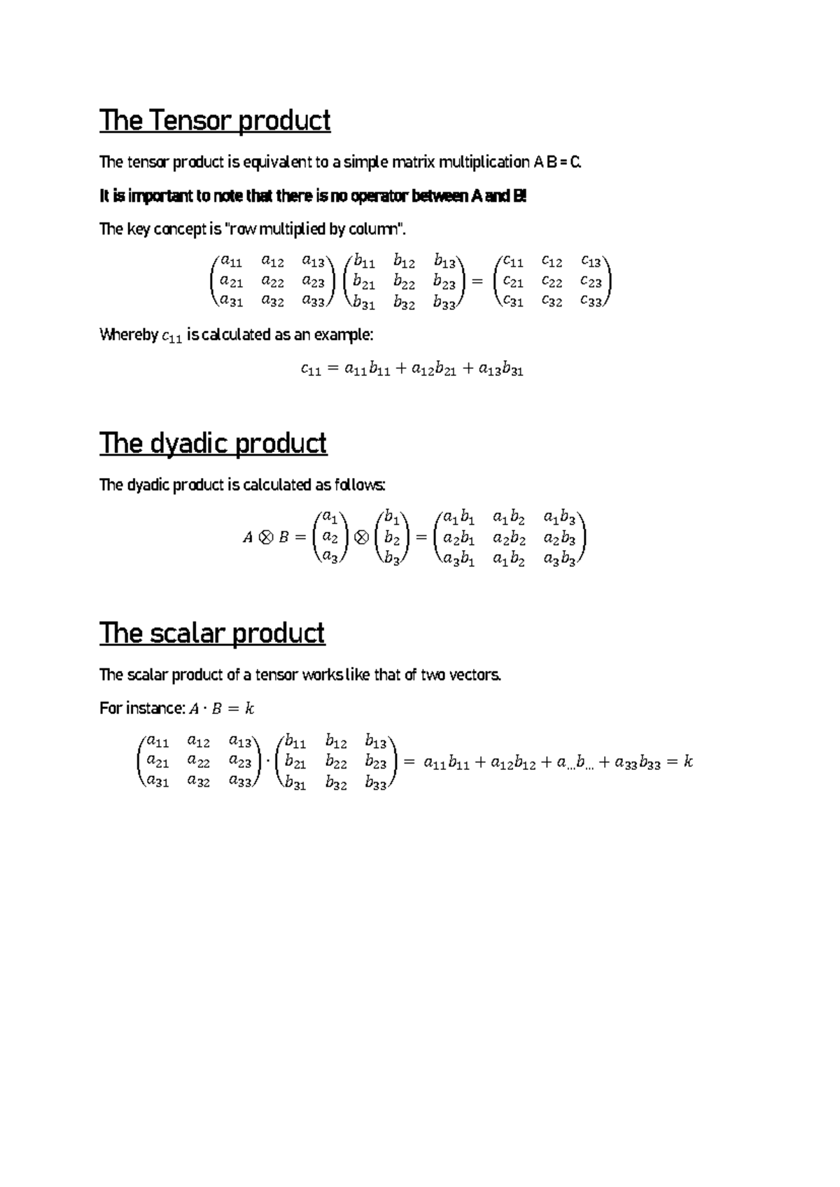 Tensors in a Nutshell: Key Concepts and Calculations - Studocu