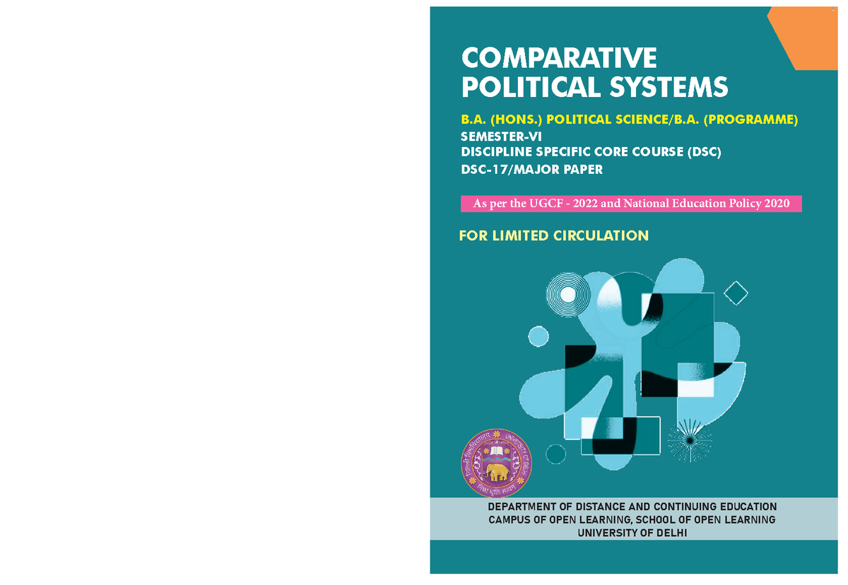 Comparative Political Systems: B.A. (Hons.) DSC Course Notes - Studocu