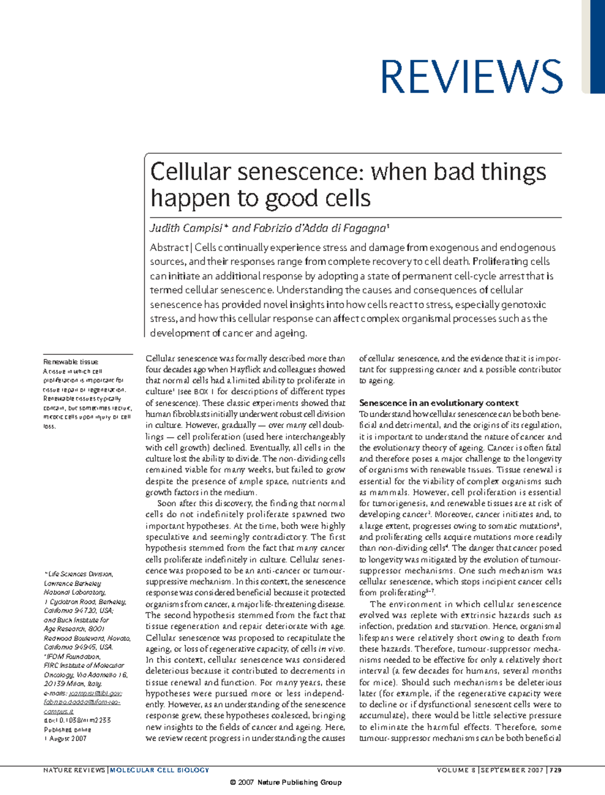 Cellular Senescence: Insights on Aging, Cancer, and Tumor Suppression ...