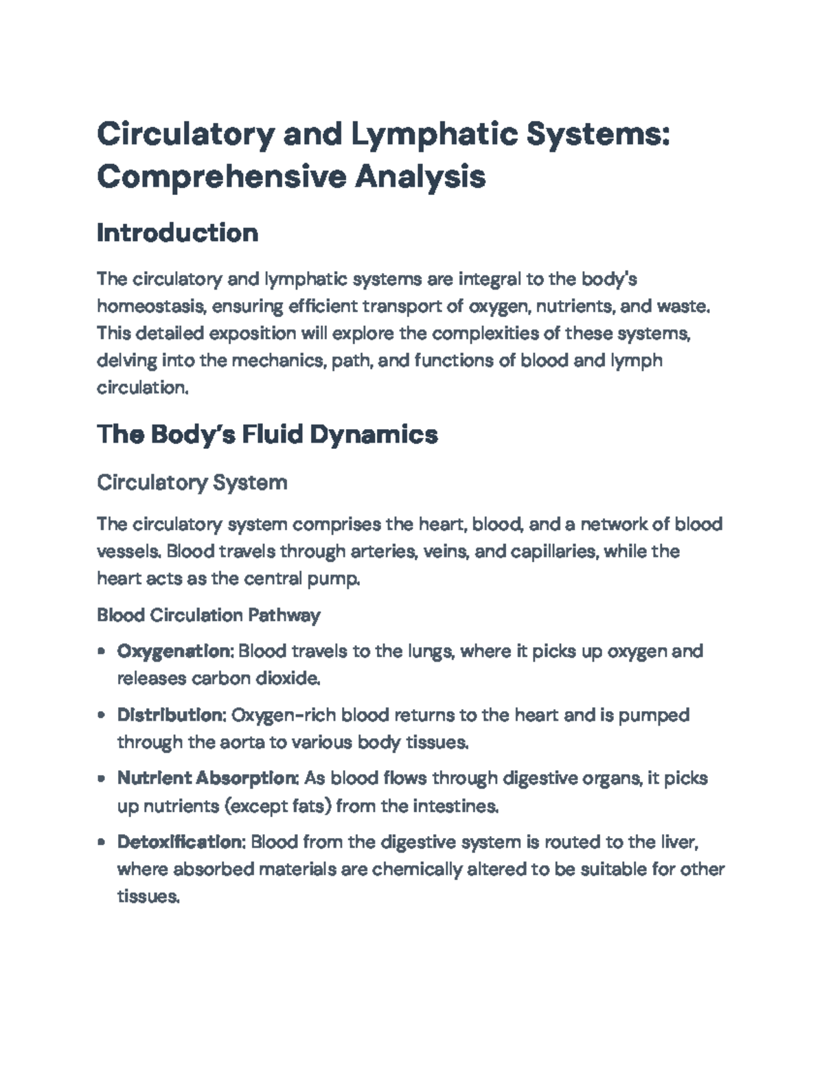 Circulatory and Lymphatic Systems: Comprehensive Analysis and Health ...