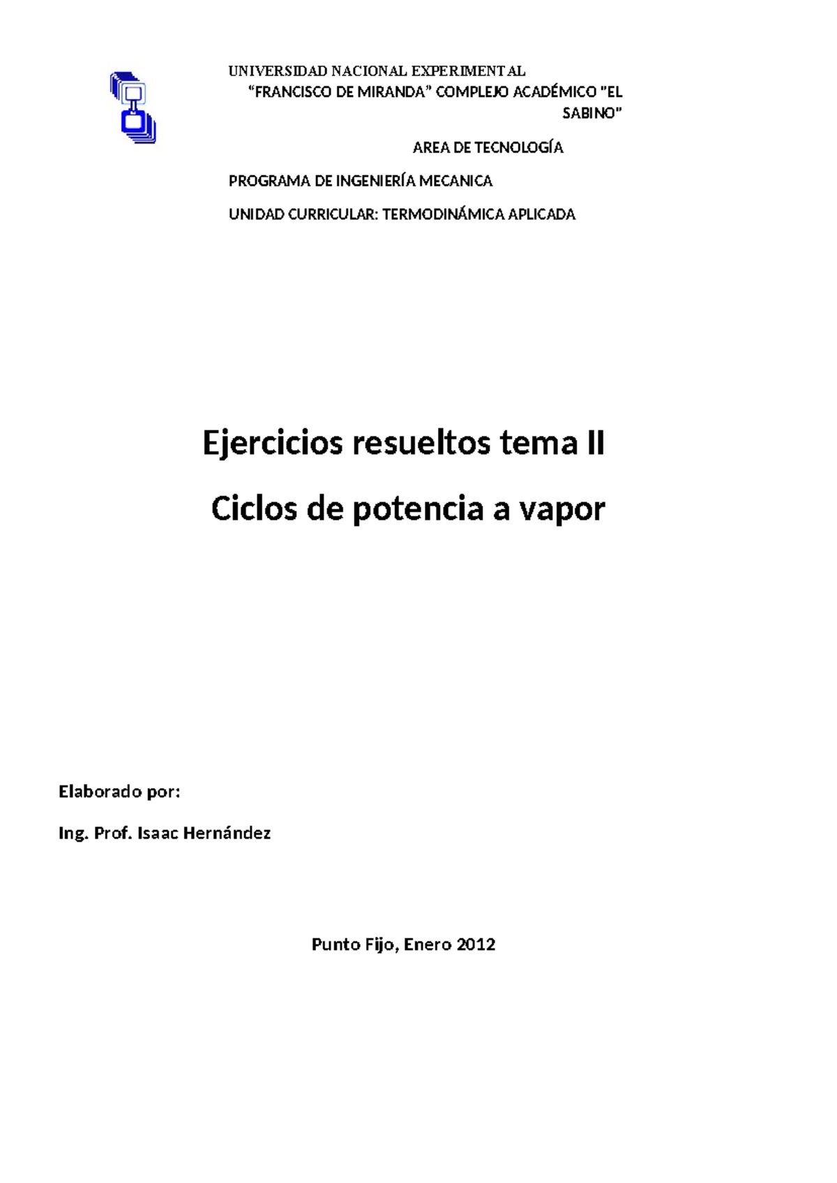 Guia de ciclo rankine ejercicios ing isaacpdf 1 - UNIVERSIDAD NACIONAL ...