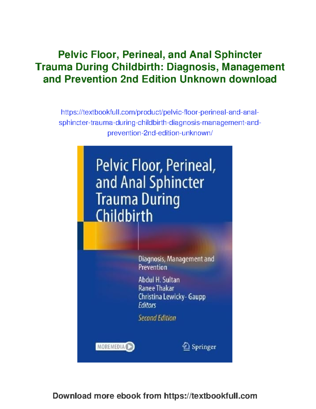 Pelvic Floor, Perineal, and Anal Sphincter Trauma During Childbirth ...