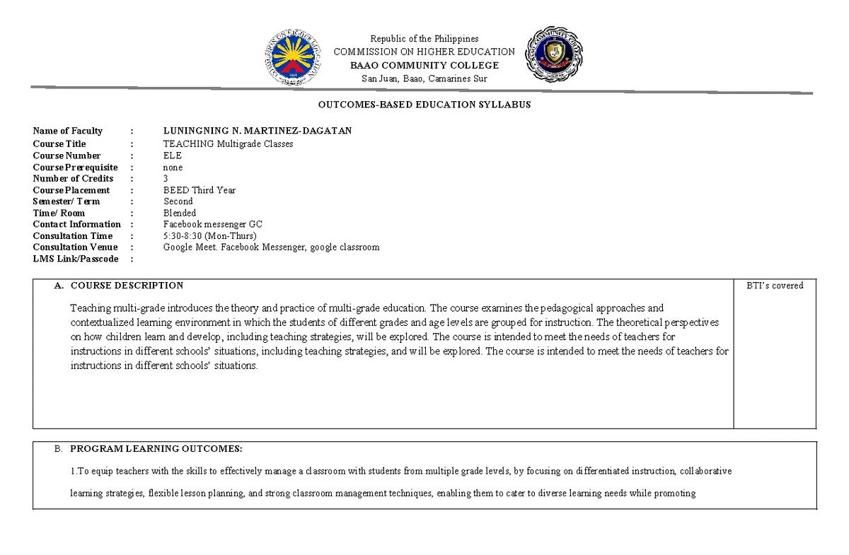 Detailed Lesson Plan in MC TLE for Educators - BAAO CC - Studocu