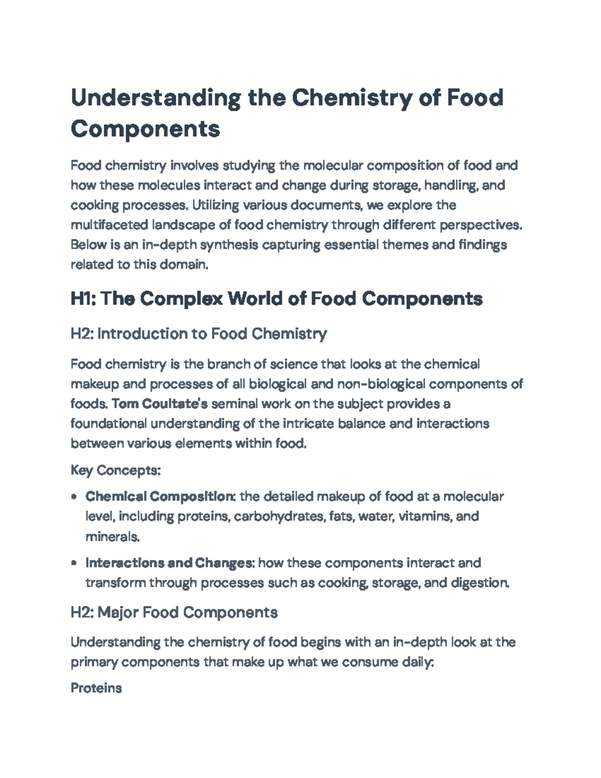 Food Chemistry Components Notes for CHEM 301 Final Exam - 8=6EI:G )+ G ...