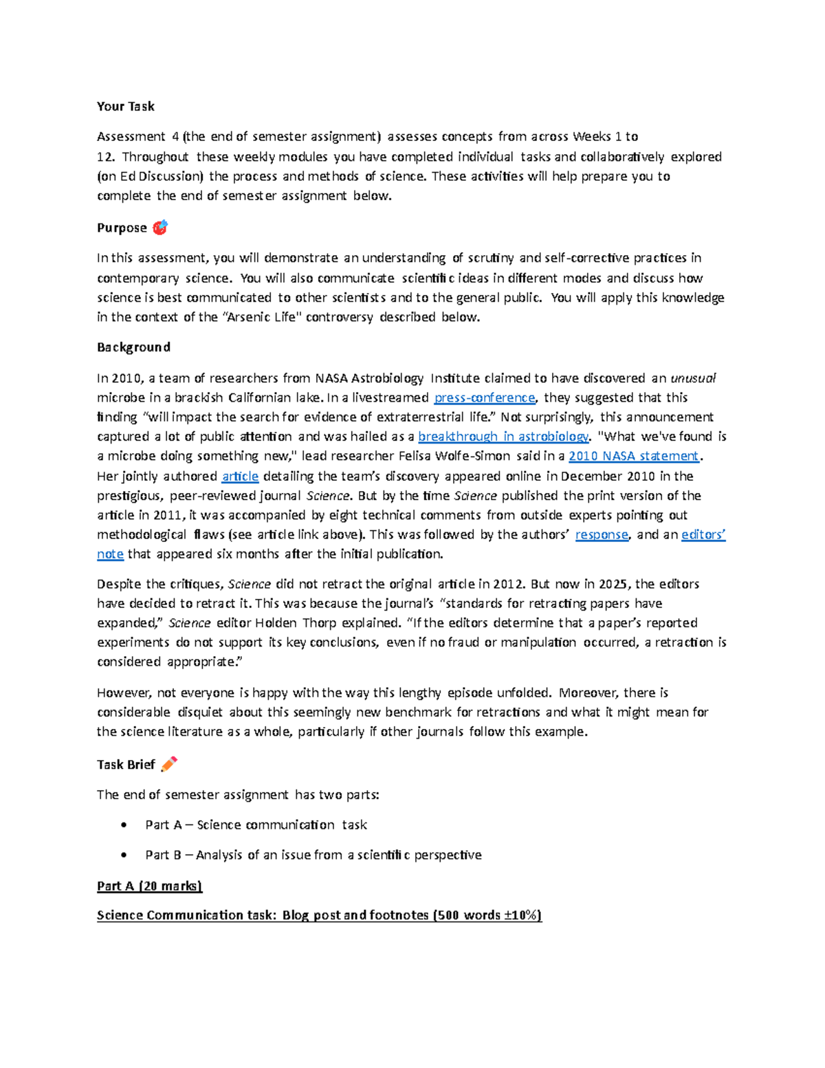TS Final Task: Assessment 4 - Science Communication & Analysis of ...