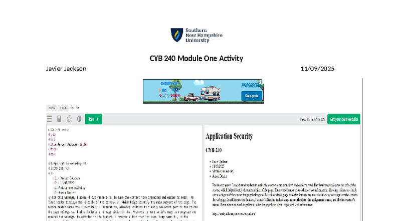 CYB 240 Module One Activity: Webpage Organization and Design - Studocu
