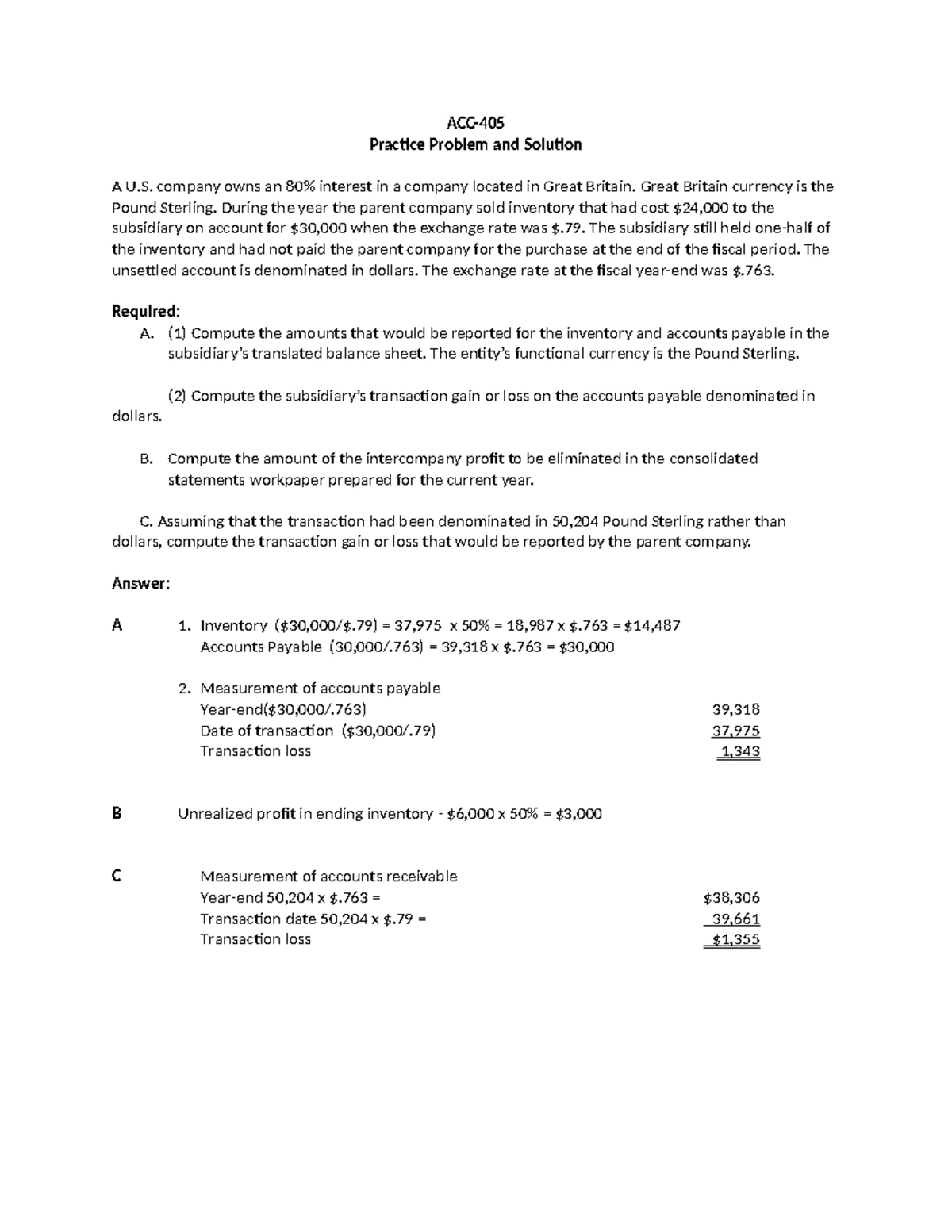 ACC- Module 4 Practice Problems and Solutions: Journal Entries ...