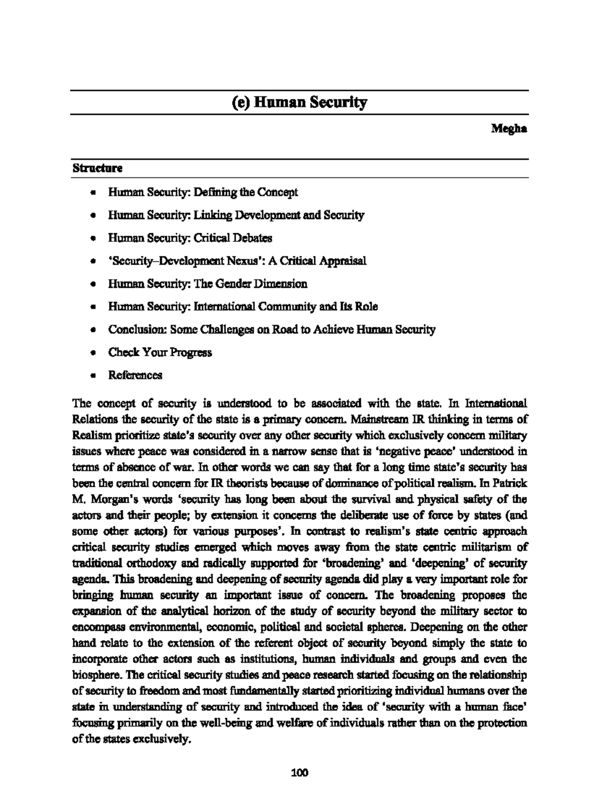 Human Security: Concepts, Debates, and Challenges (GP UNIT 2) - Studocu