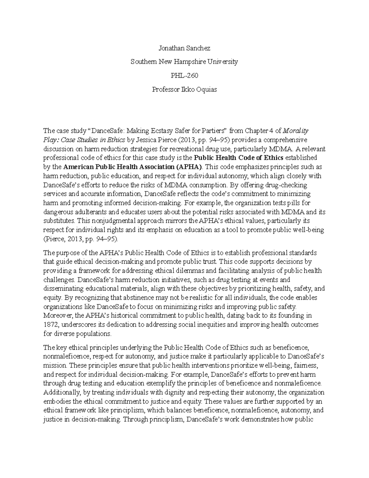 PHL-260 Module 2 Project Proposal: DanceSafe Case Study Analysis - Studocu