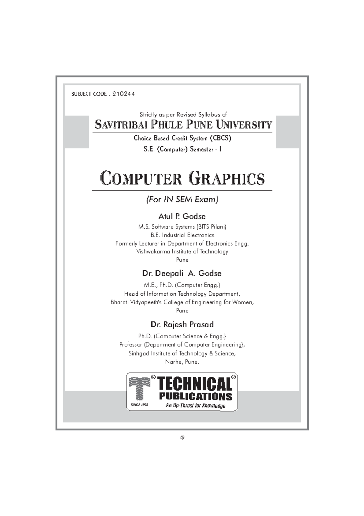 (CG) Computer Graphics Text Book (2019 Pattern) (1) (1) (1)-1-65 - (i ...